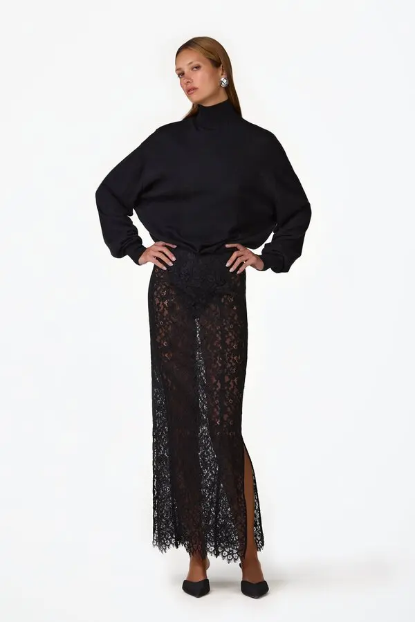 SAME Relaxed Cashmere Turtleneck - Black
