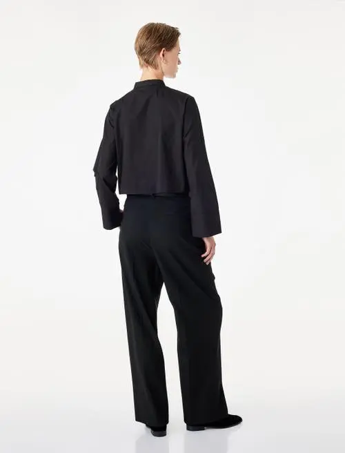 Koton Mandarin Collar Long Sleeve Poplin Shirt With Frog Closure