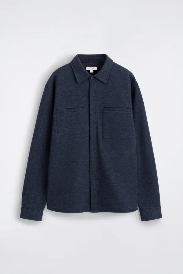Cos Relaxed Jersey Overshirt - Navy