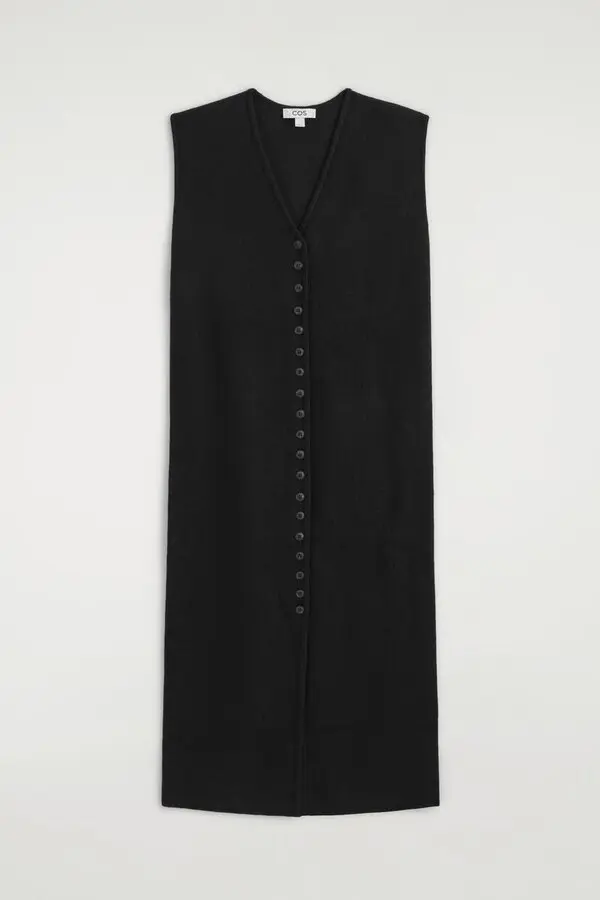 Cos Buttoned Boiled Merino Wool Dress