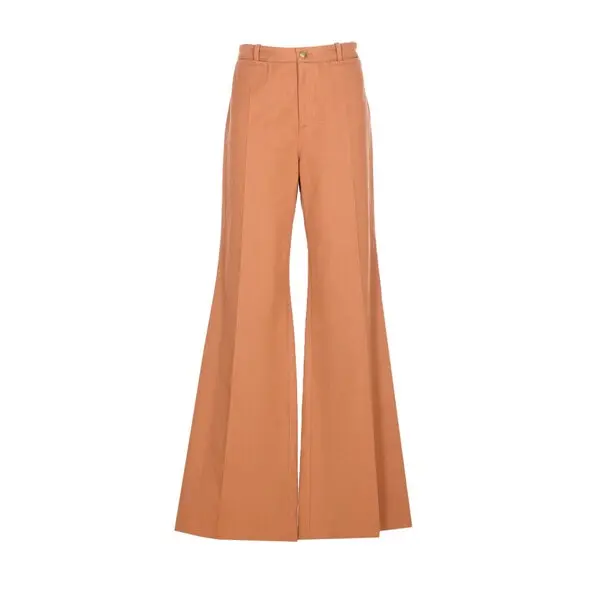 Chloé High-rise Flared Pants In Cotton Canvas