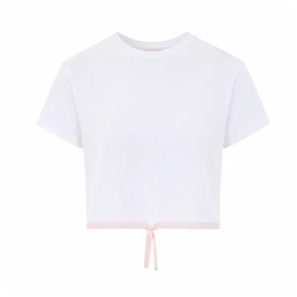 Repetto Short T-shirt With Logo And Satin Ribbon - White