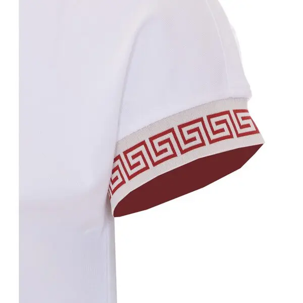 Versace T-shirt With Greca And Medusa Motif On Profiles - White