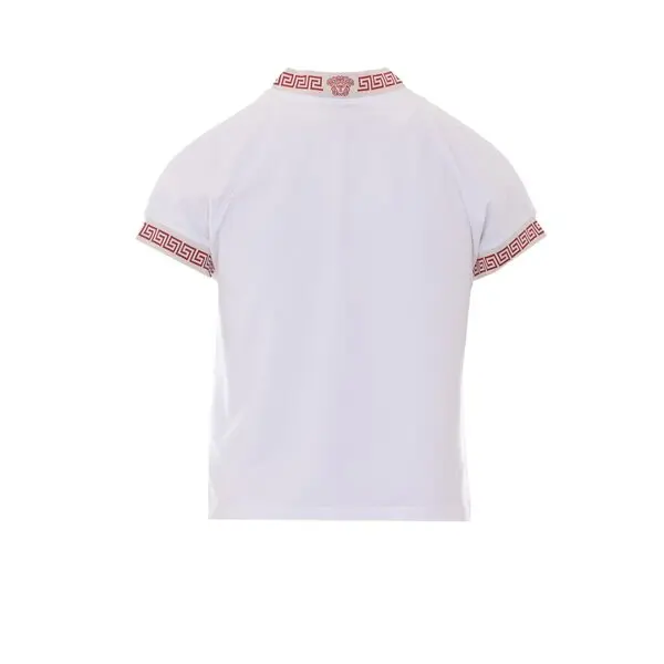 Versace T-shirt With Greca And Medusa Motif On Profiles - White