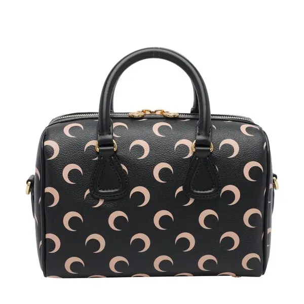 MARINE SERRE Moon Canvas Strike Handbag - Black