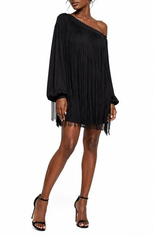 DAI MODA Off The Shoulder Fringe Minidress