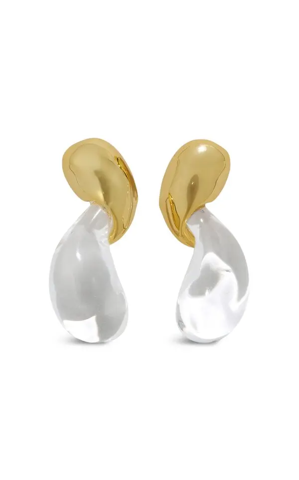 Alexis Bittar Liquid Lucite 14k Gold-plated Earrings - Clear