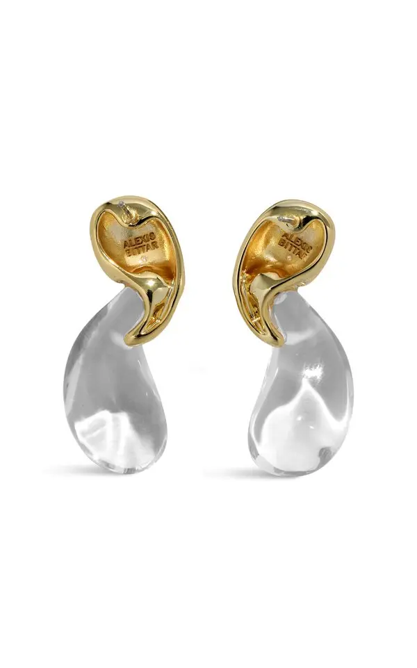 Alexis Bittar Liquid Lucite 14k Gold-plated Earrings