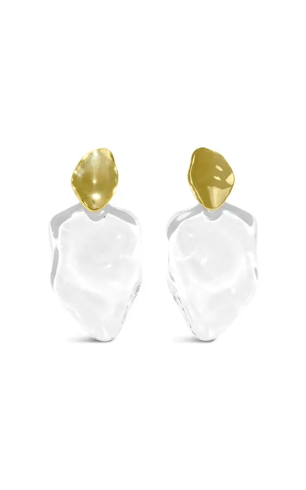 Alexis Bittar 14k Gold-plated Lucite Petal Drop Earrings - Clear