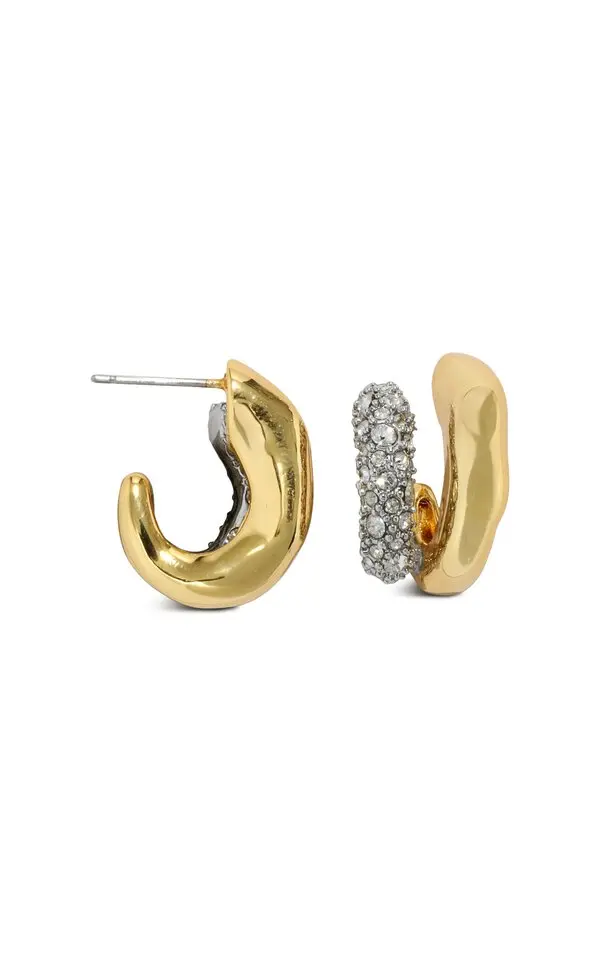 Alexis Bittar Solanales 14k -plated Crystal Double Hoop Earrings