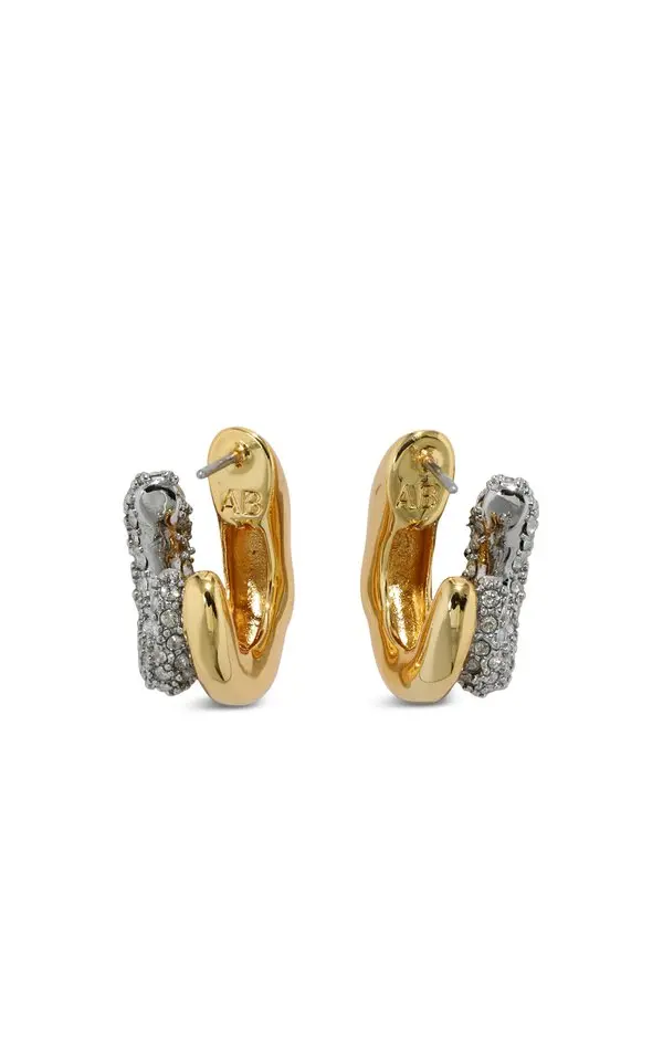 Alexis Bittar Solanales 14k -plated Crystal Double Hoop Earrings