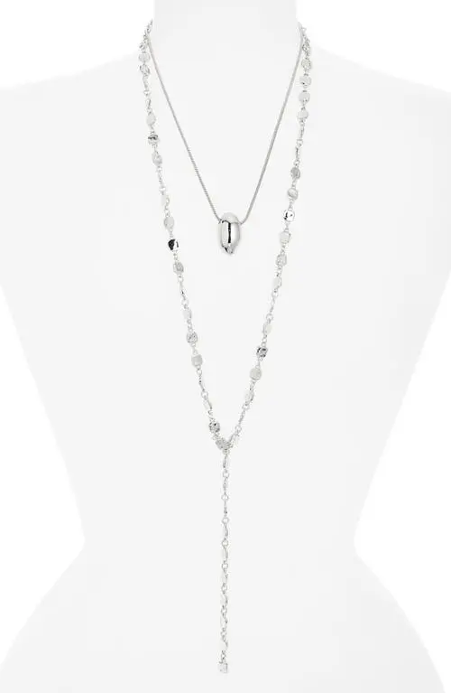 OPEN EDIT Set Of 2 Orb & Y-necklaces - Silver