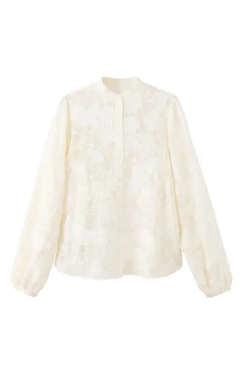 Mango Vivi Tonal Jacquard Top