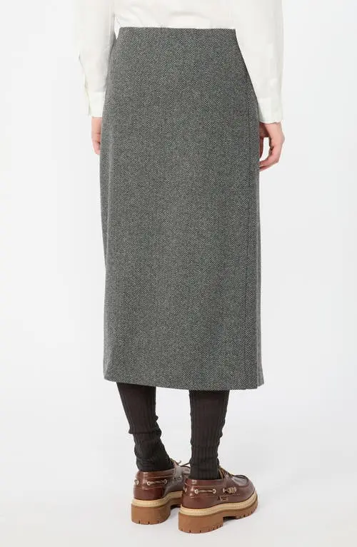 Max Mara Petali Buckle Detail Jersey Midi Skirt