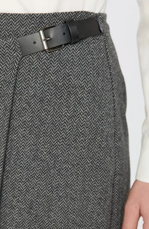 Max Mara Petali Buckle Detail Jersey Midi Skirt