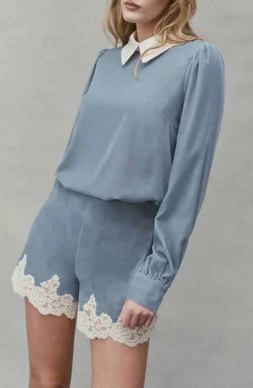 MAUDE CLUB Benny Contrasting Collar Top