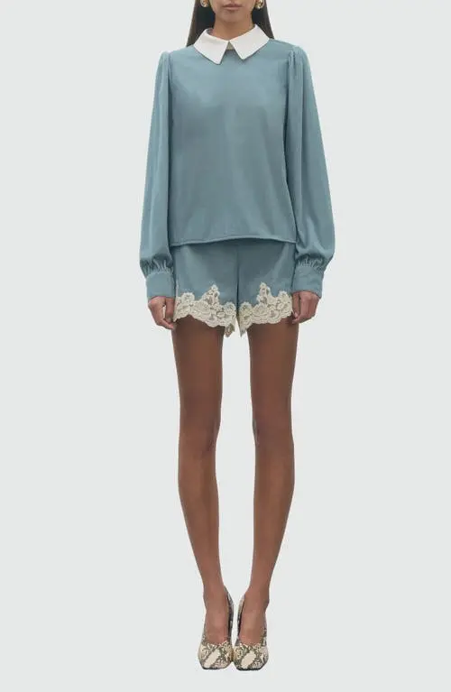 MAUDE CLUB Benny Contrasting Collar Top