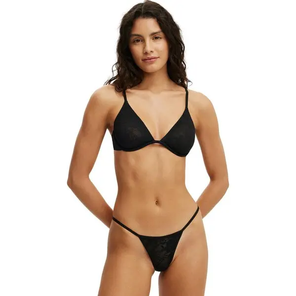 Cotton:on Body Bestee Plunge Bra - Black Lace