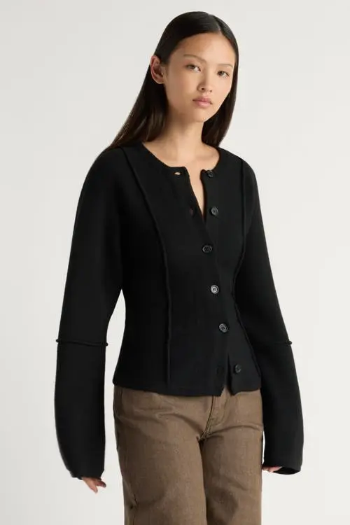 Modern Citizen Wren Exposed-seam Cardigan - Black