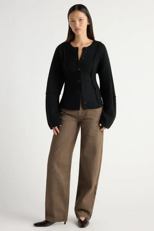 Modern Citizen Wren Exposed-seam Cardigan - Black