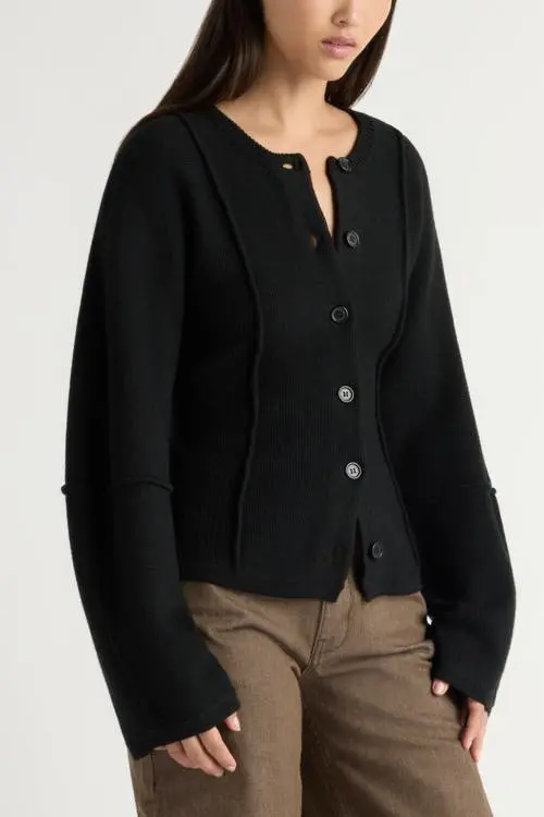 Modern Citizen Wren Exposed-seam Cardigan - Black