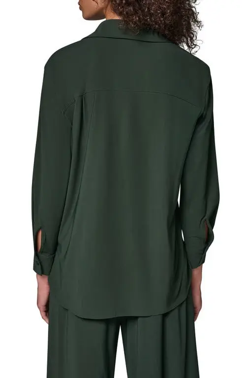 Donna Karan New York Stretch Long Sleeve Button Front Shirt