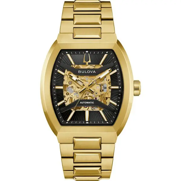 Bulova Maquina Skeleton Automatic Bracelet Watch - Gold-tone