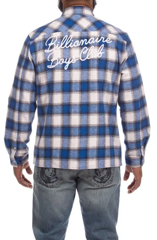 BILLIONAIRE BOYS CLUB Bb Society Check Cotton Twill Button-up Overshirt