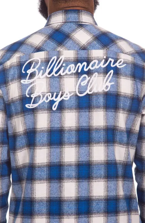 BILLIONAIRE BOYS CLUB Bb Society Check Cotton Twill Button-up Overshirt