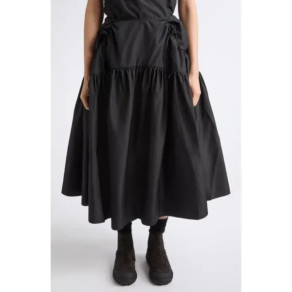 Cecilie Bahnsen Filly Recycled Faille Midi Skirt - Black