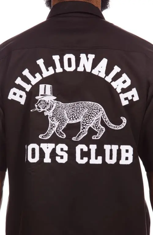 BILLIONAIRE BOYS CLUB Bb Tip Top Logo Appliqué Camp Shirt - Black