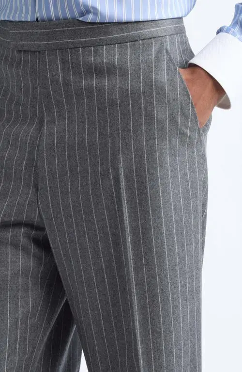 TOM FORD Pinstripe Twill Flannel Wide Leg Pants