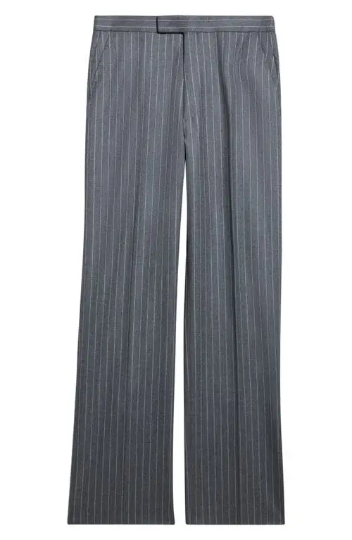 TOM FORD Pinstripe Twill Flannel Wide Leg Pants
