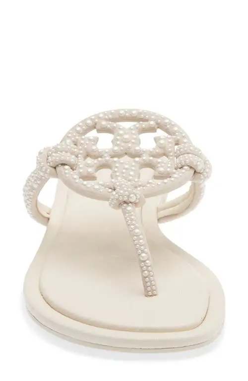 Tory Burch Miller Knotted Embellished Thong Sandal