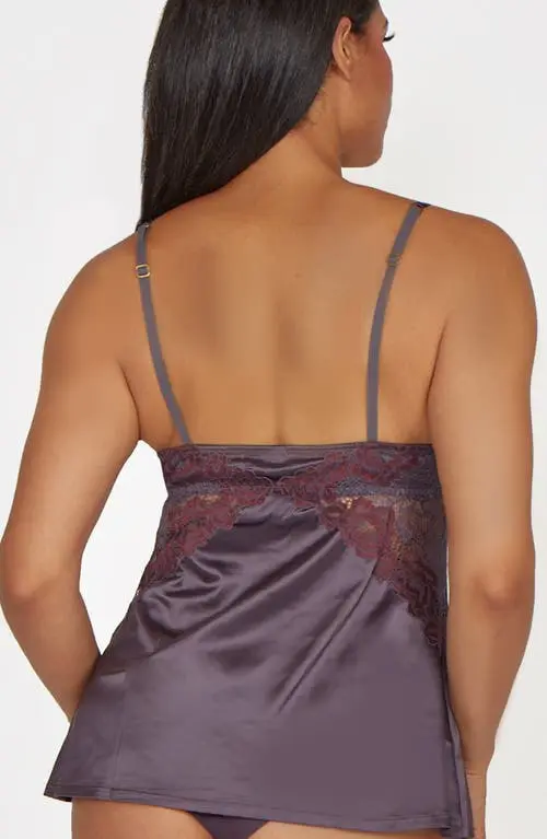 ICOLLECTION Lace Overlay Satin Camisole Sleep Set