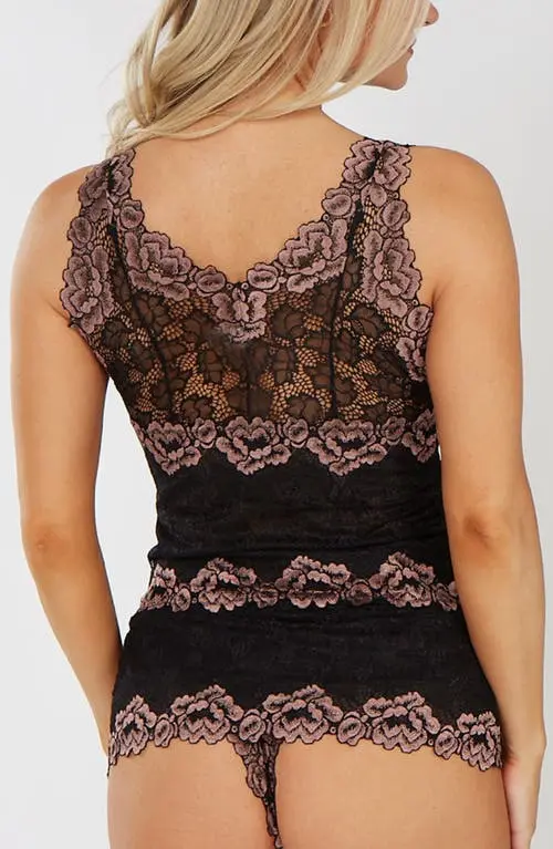 ICOLLECTION Lace Overlay Cami And High-waist Panty Set