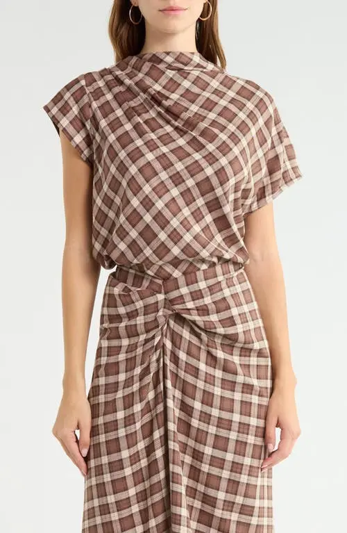 WAYF Laurel Ruched Top - Brown