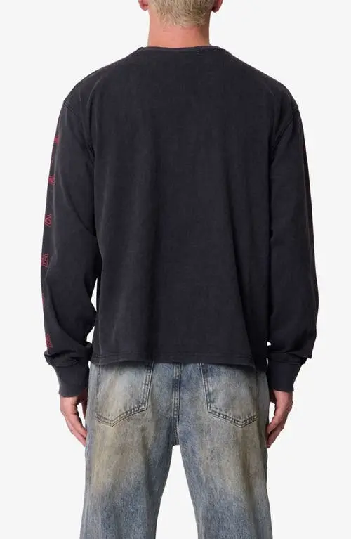 Mnml Washed La Long Sleeve Cotton Graphic T-shirt