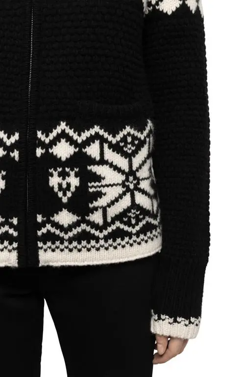 Zadig&Voltaire Gildas Pattern Front Zip Wool & Cashmere Cardigan
