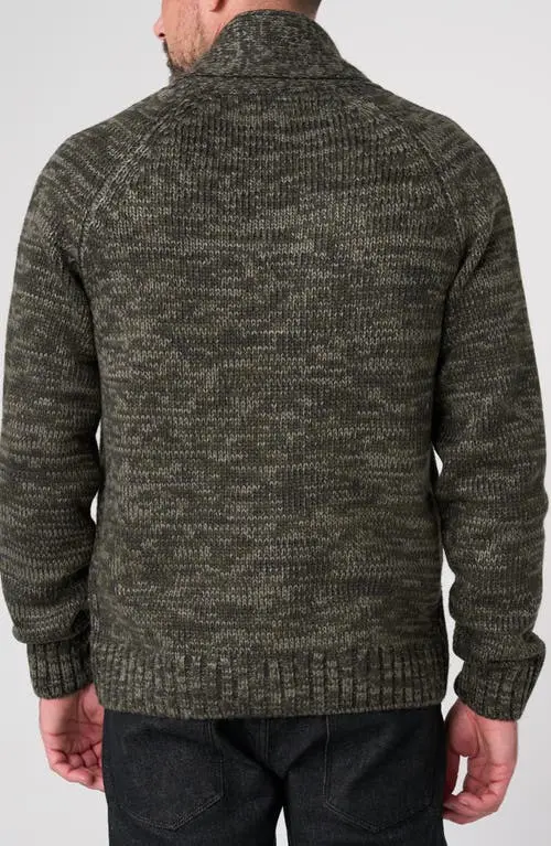 LIVERPOOL Marled Shawl Collar Cardigan - Grey/olive