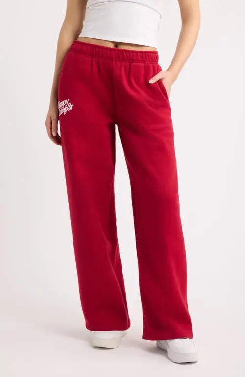 HAPPY CAMP3R Apple Puff Series Sweatpants - Deep Red