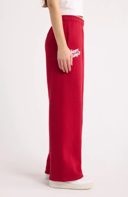 HAPPY CAMP3R Apple Puff Series Sweatpants - Deep Red
