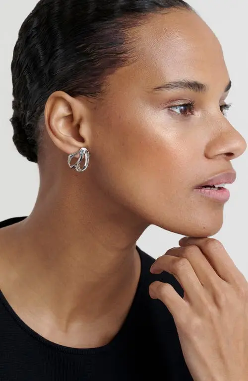 Ted Baker London Leah Abstract Leaf Stud Earrings - Silver Tone