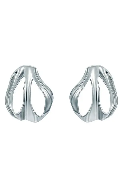 Ted Baker London Leah Abstract Leaf Stud Earrings - Silver Tone