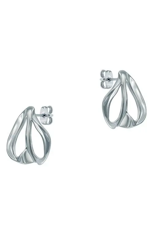 Ted Baker London Leah Abstract Leaf Stud Earrings - Silver Tone