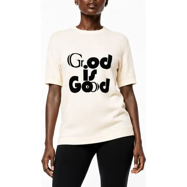 DAI MODA God Is Good Cashmere & Cotton Sweater