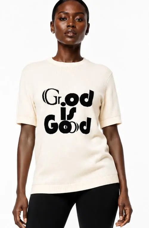 DAI MODA God Is Good Cashmere & Cotton Sweater