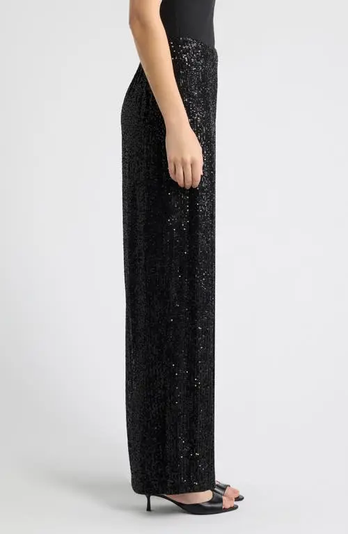TAHARI ASL Sequin Wide Leg Pants