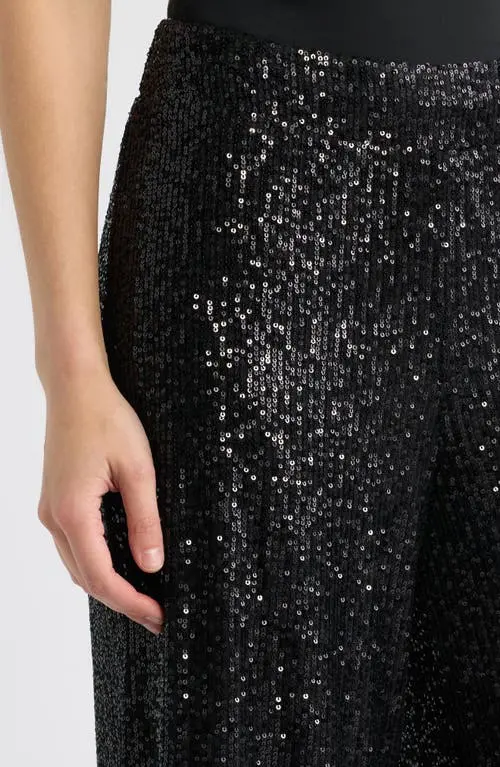 TAHARI ASL Sequin Wide Leg Pants