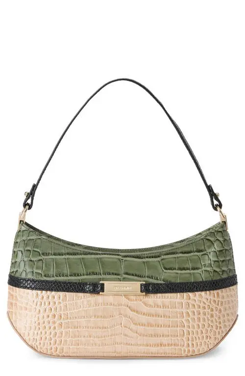 Brahmin Lilibeth Croc Embossed Leather Shoulder Bag - Beige Multi